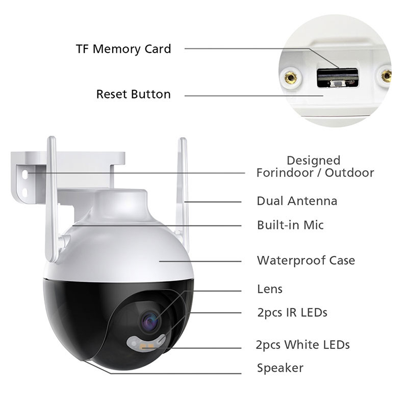 8 Mega Pixels WIFI and wired surveillance camera
